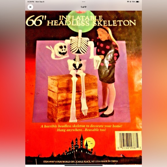 Fun World | Holiday | 66 Inflatable Headless Skeleton Vintage New ...